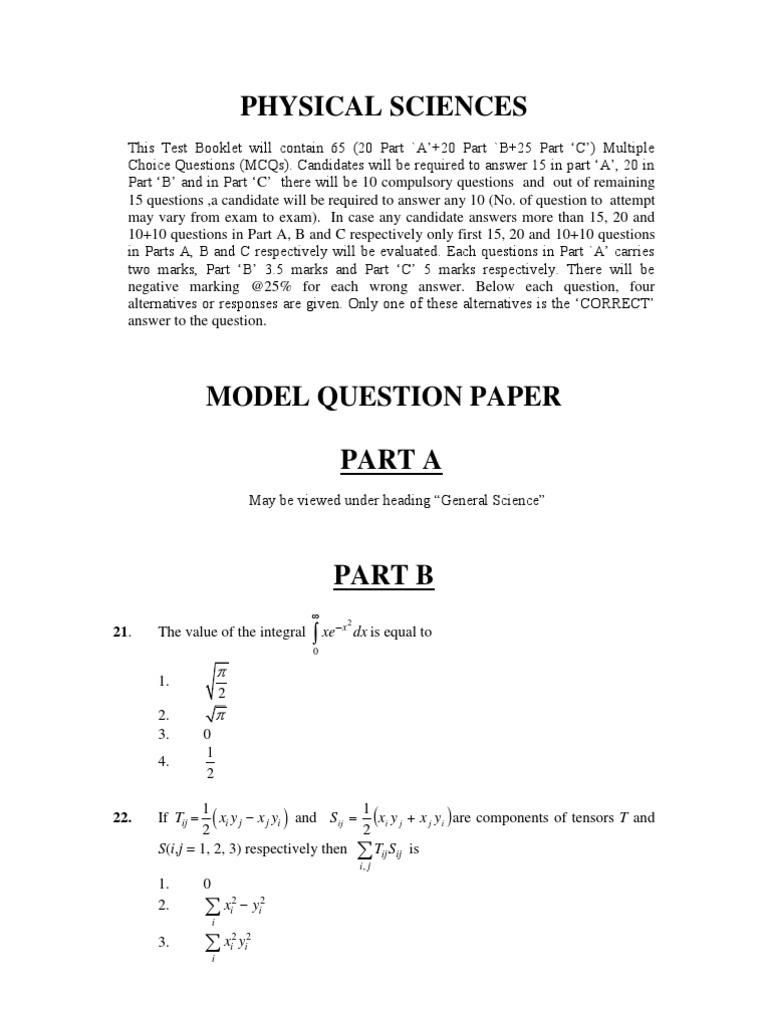 Physics NET Model Question Paper | PDF