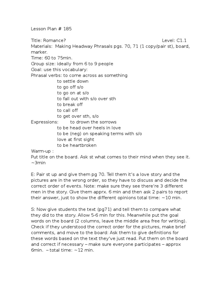 Lesson Plan - Relationships | PDF | English Language | Lesson Plan
