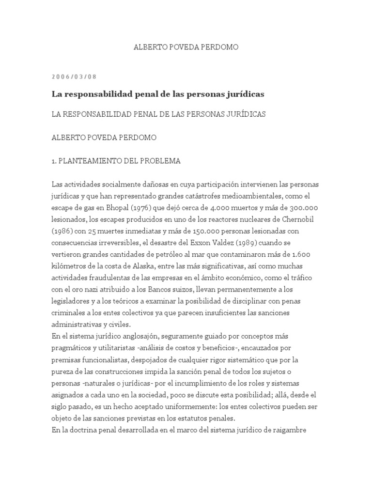 Alberto Poveda Perdomo | PDF | Delito | Personalidad legal