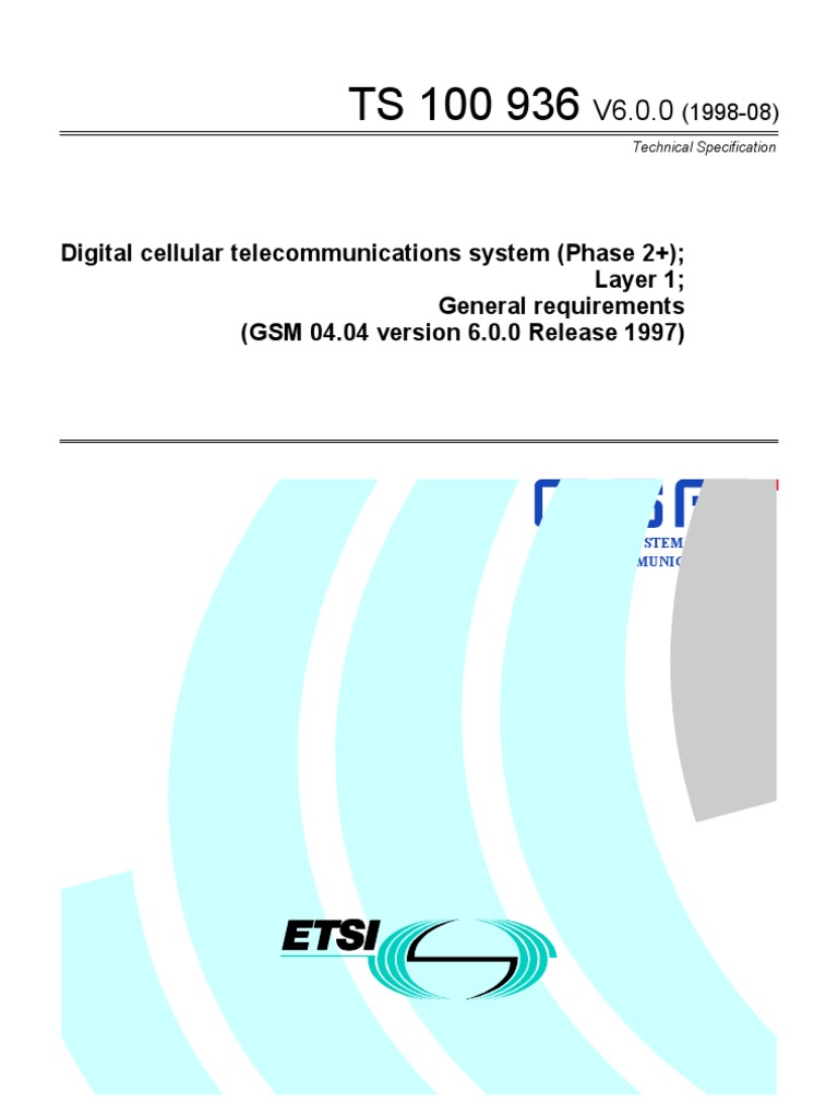 Digital Cellular Telecommunications System (Phase 2+) Layer 1 General ...