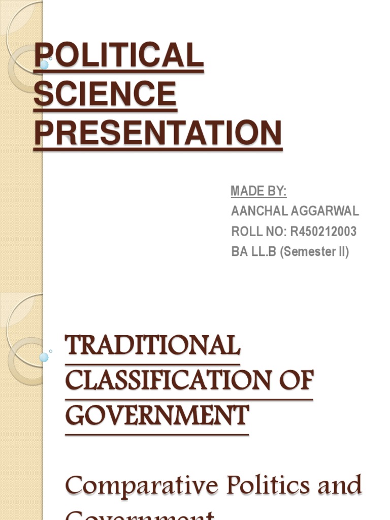 Traditional Classification of Government | PDF | Democracy | Political ...