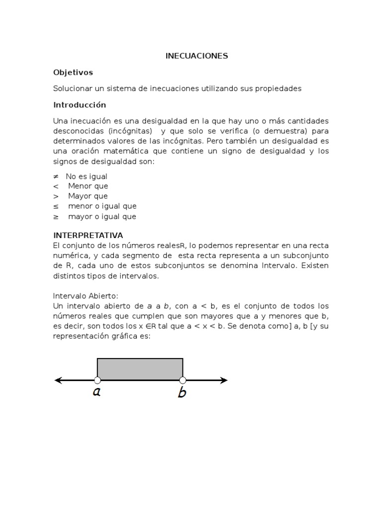 Ejerc Inecuaciones | PDF | Desigualdad (Matemáticas) | Intervalo (Matemáticas)