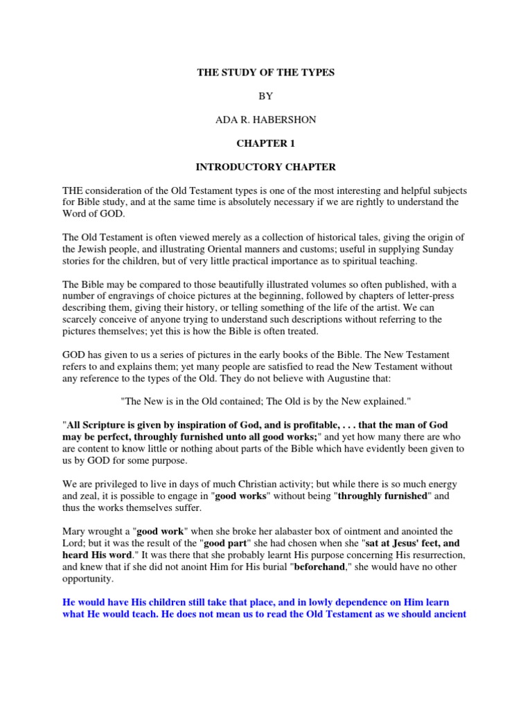The Study of The Types - Ada R. Habershon | PDF | Jesus | Elijah