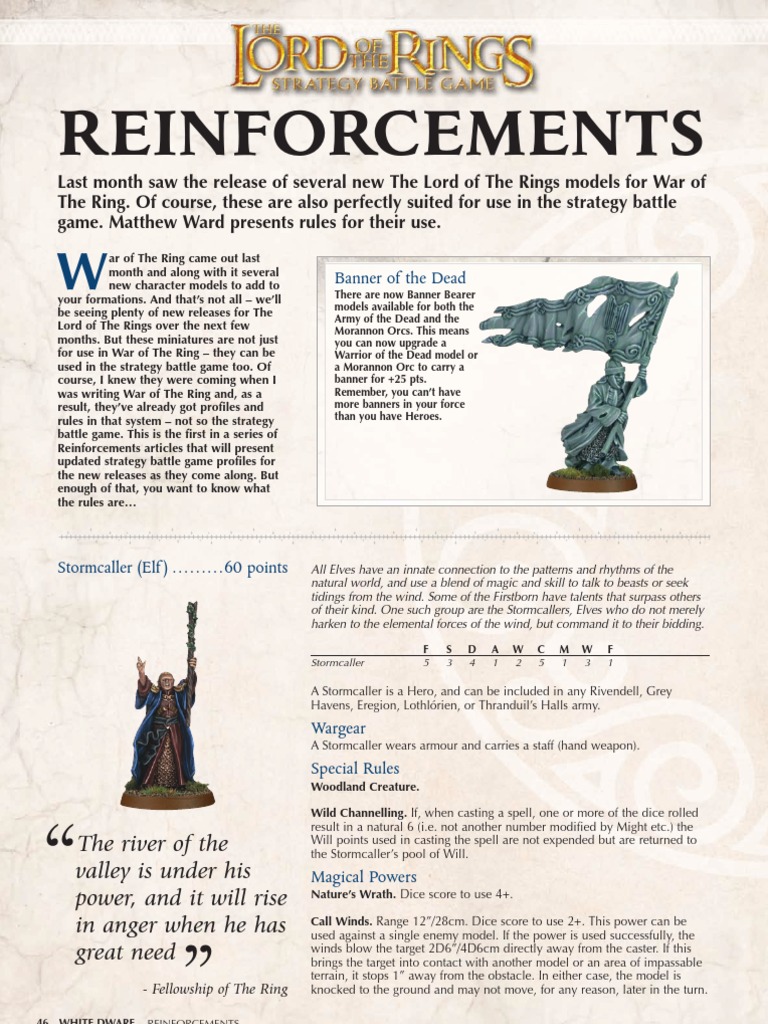 Lord of The Rings SBG - Reinforcements | PDF