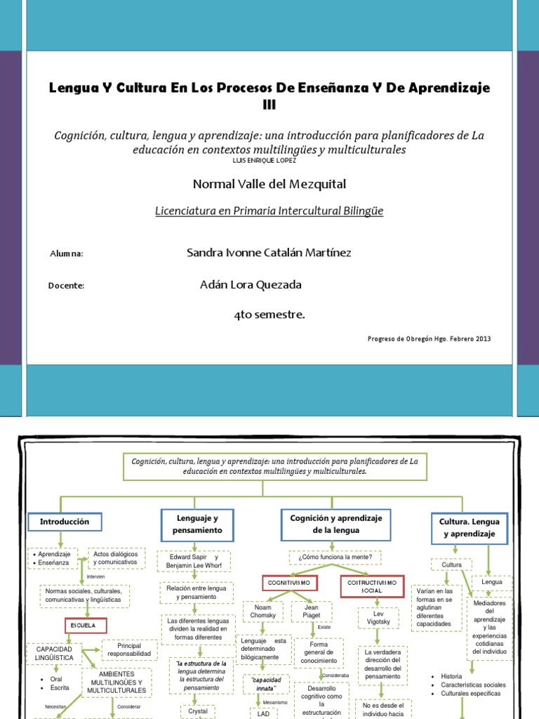Mapa Conceptual Cognicion Cultura Lengua Y Aprendizaje Luis