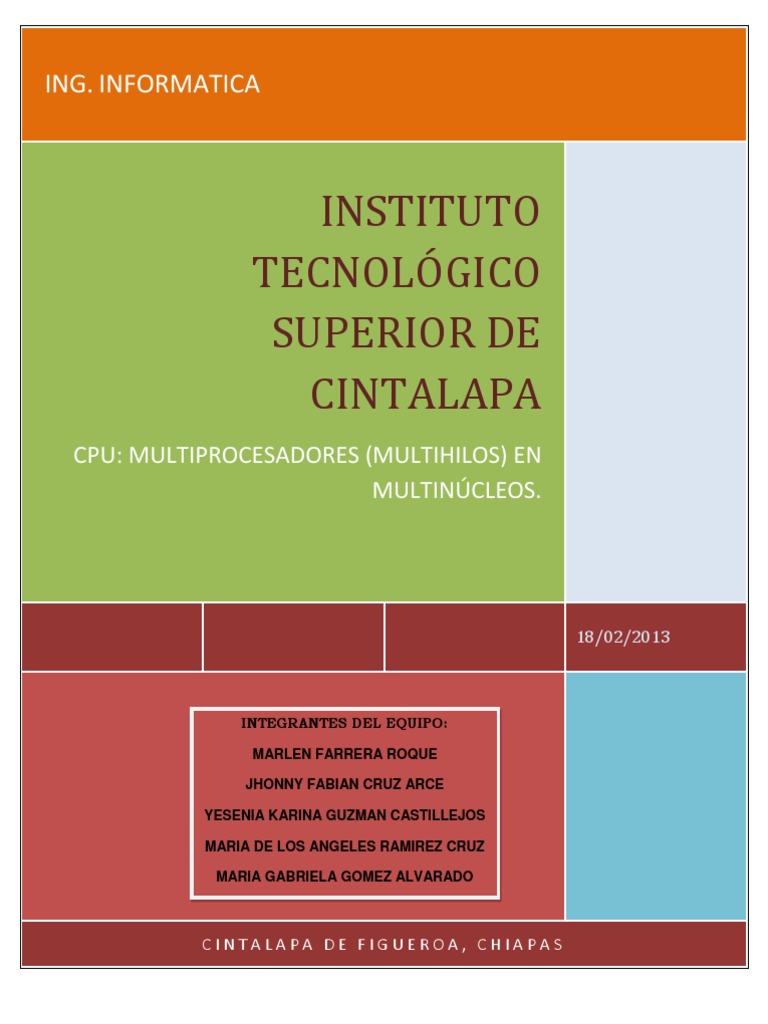 CPU & Multiprocesador (Multihilos) en Multinucleo | PDF | Intel | Unidad Central de procesamiento