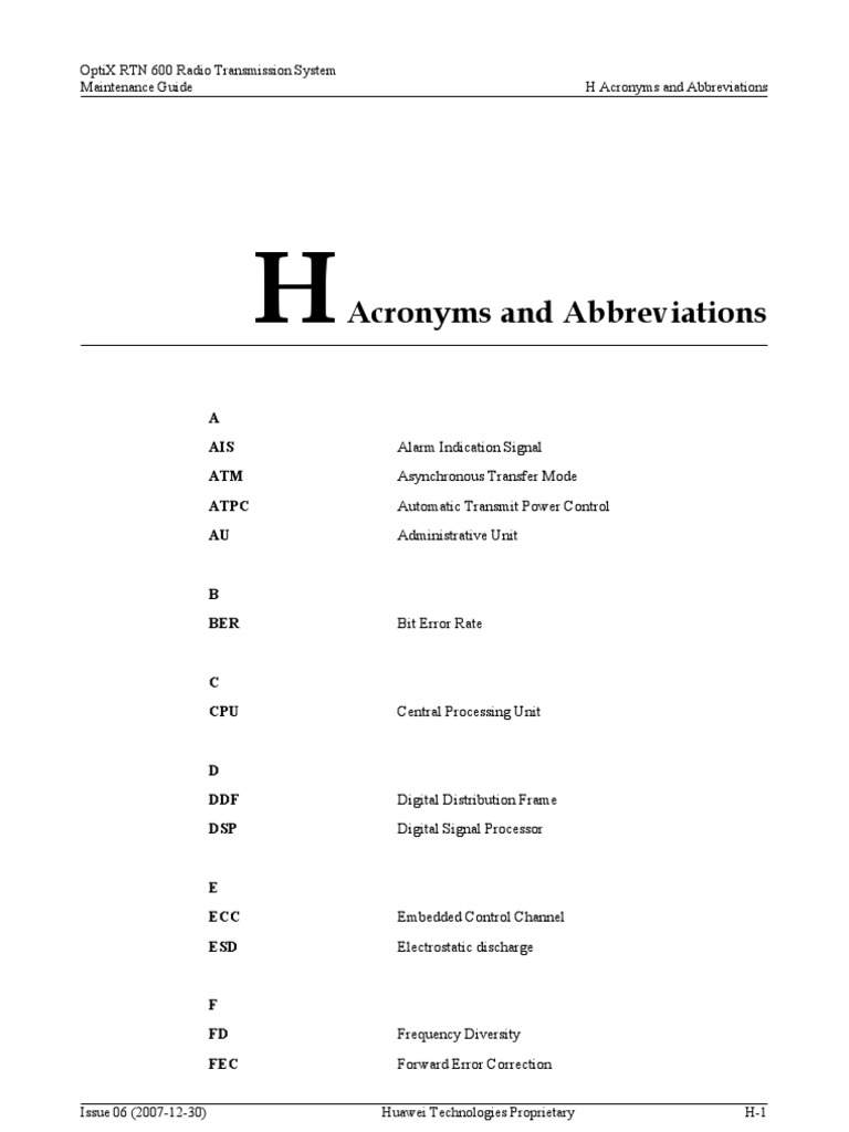 02-H Acronyms and Abbreviations | PDF | Computers