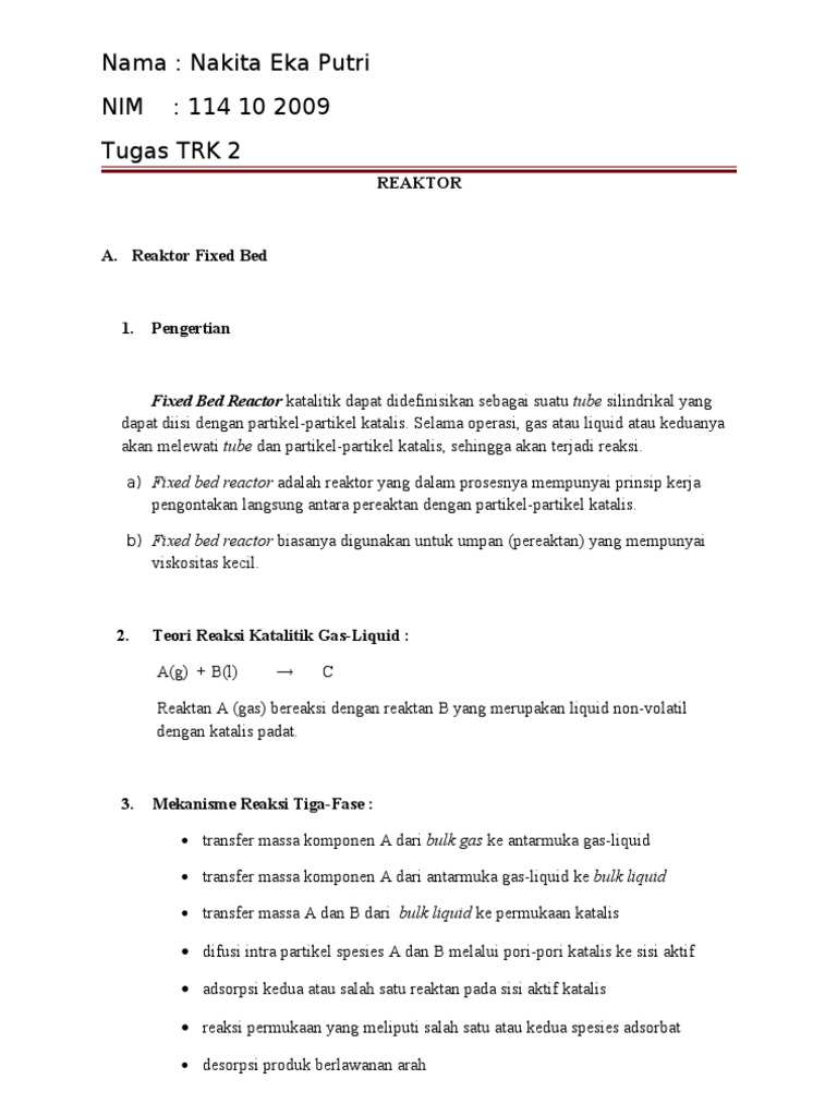 Tugas Reaktor | PDF