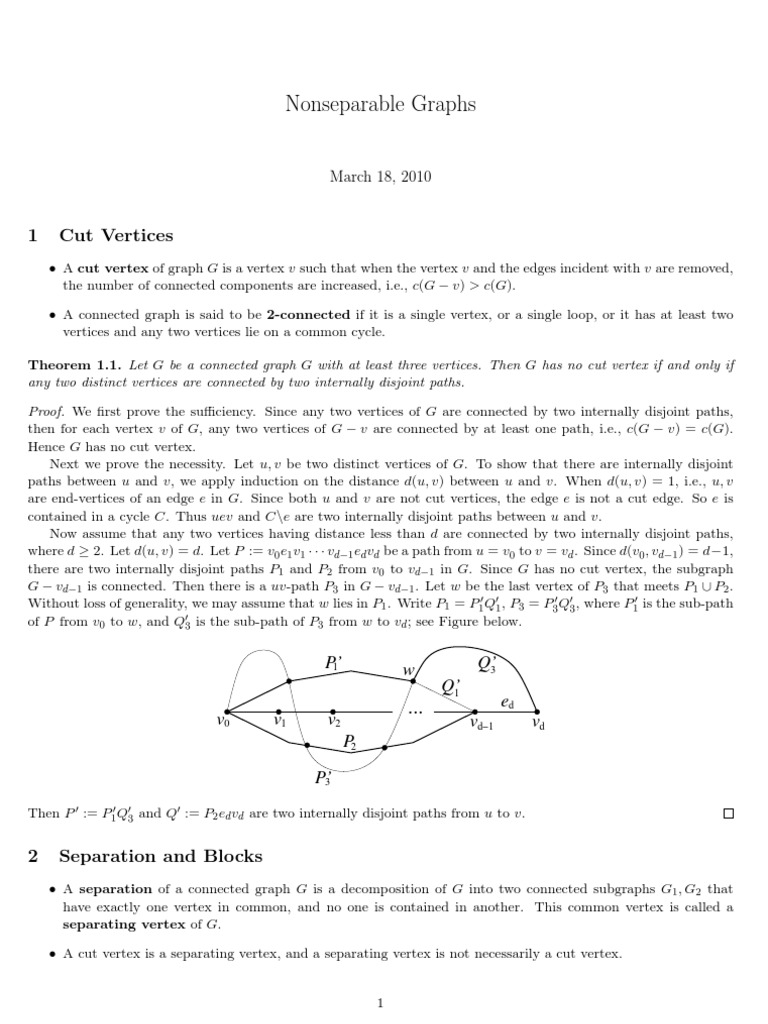 Nonseparable Graphs | PDF | Vertex (Graph Theory) | Discrete Mathematics