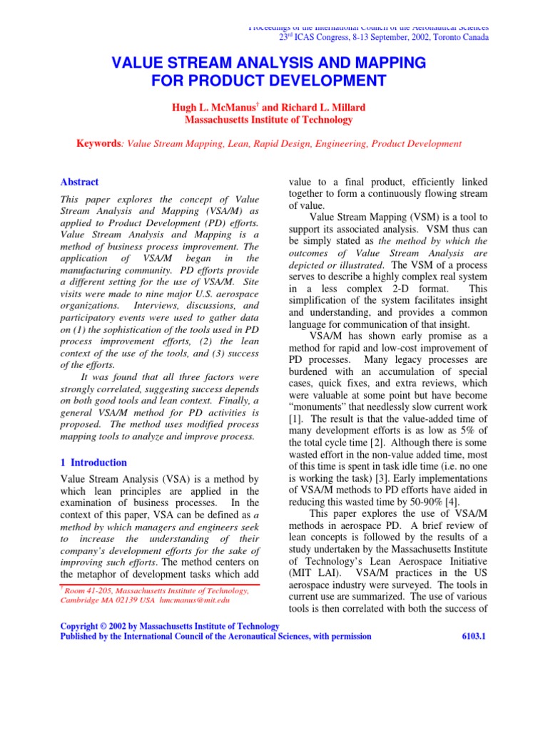 Value Stream Analysis and Mapping | PDF | Business