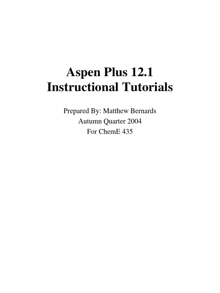 Aspen Plus Beginner's Tutorial Guide | PDF | Button (Computing ...