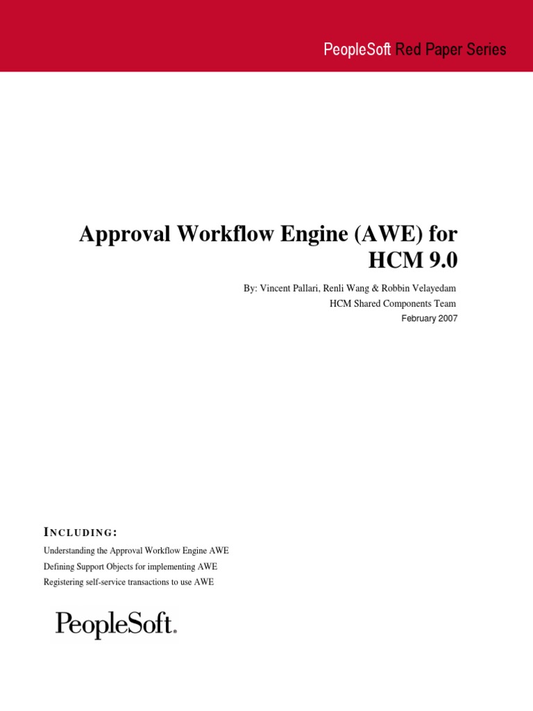 Approval Workflow Engine (AWE) For HCM 9.0 | PDF