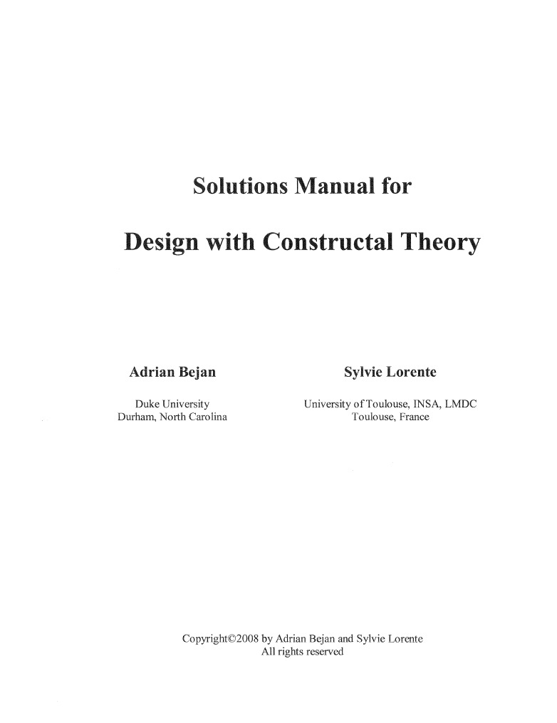 Design With Constructal Theory - Adrian Bejan and Sylvie Lorente Solution Manual | PDF | Applied ...