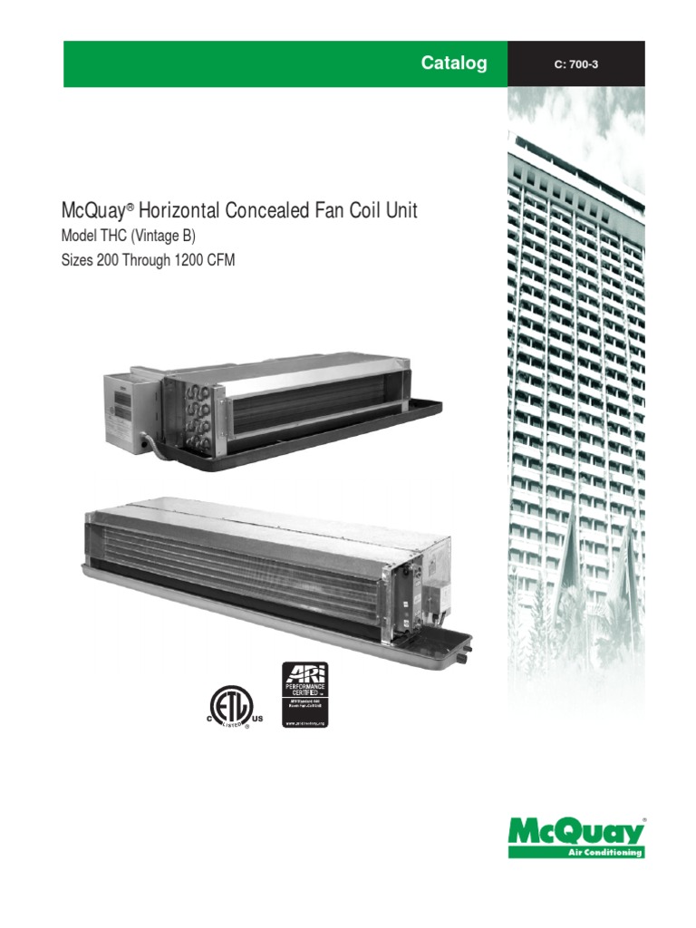 FCU McQUAY | PDF | Hvac | Thermostat