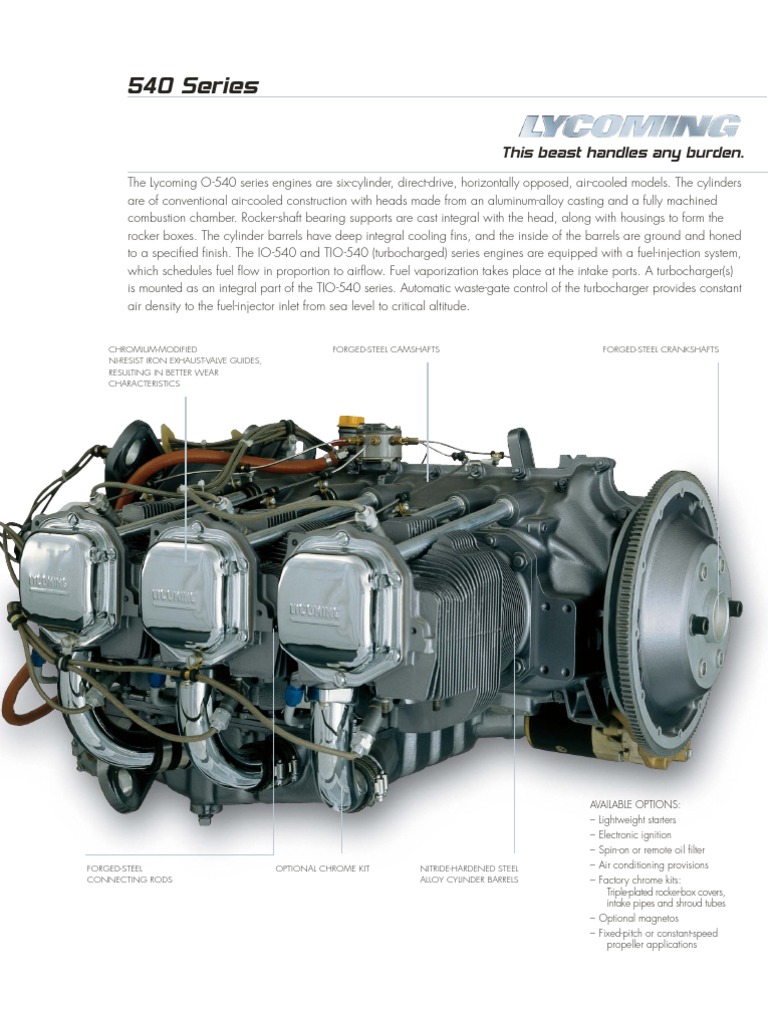 Motor Lycoming IO 540 AC | PDF | Engines | Turbocharger