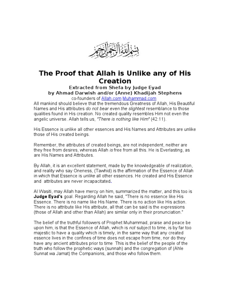 Uniqueness of Allah's Essence and Attributes | PDF | God In Islam | Tawhid