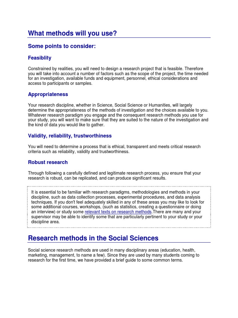 Determining Appropriate Research Methods: Key Considerations for ...