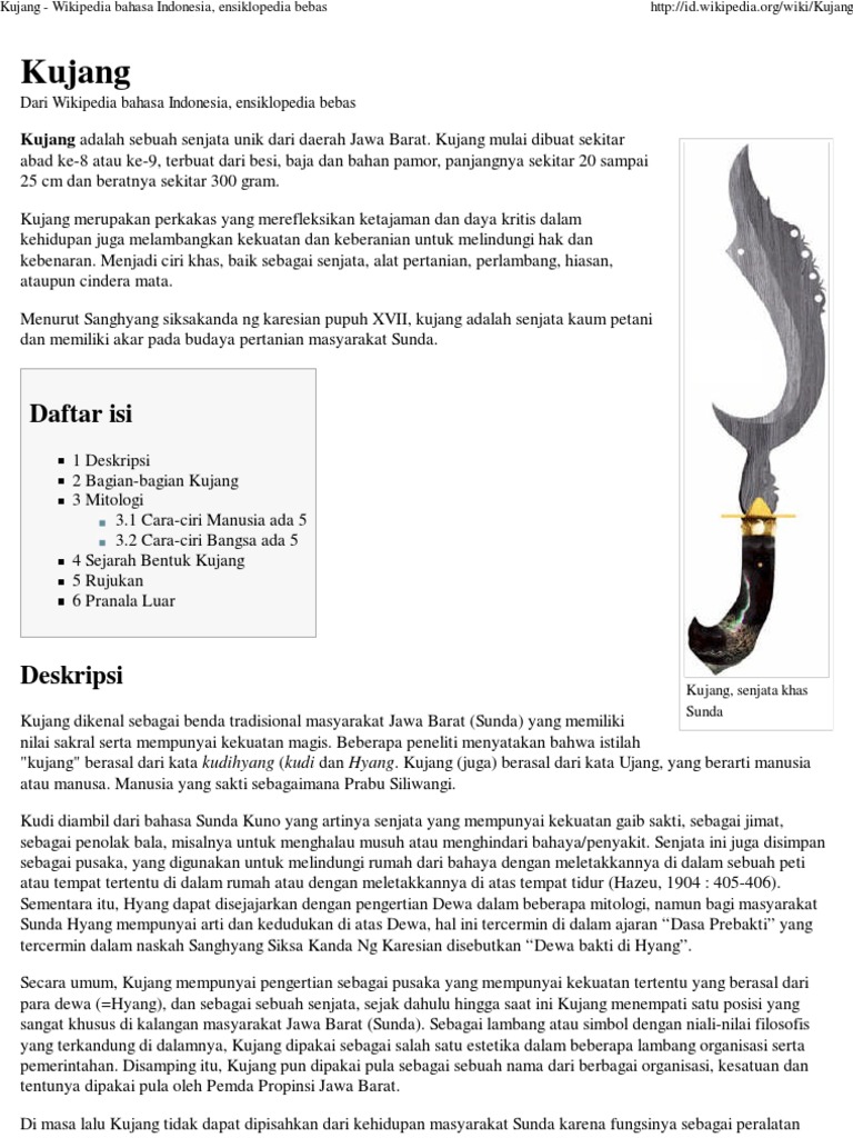 Kujang - Wikipedia | PDF | Sejarah