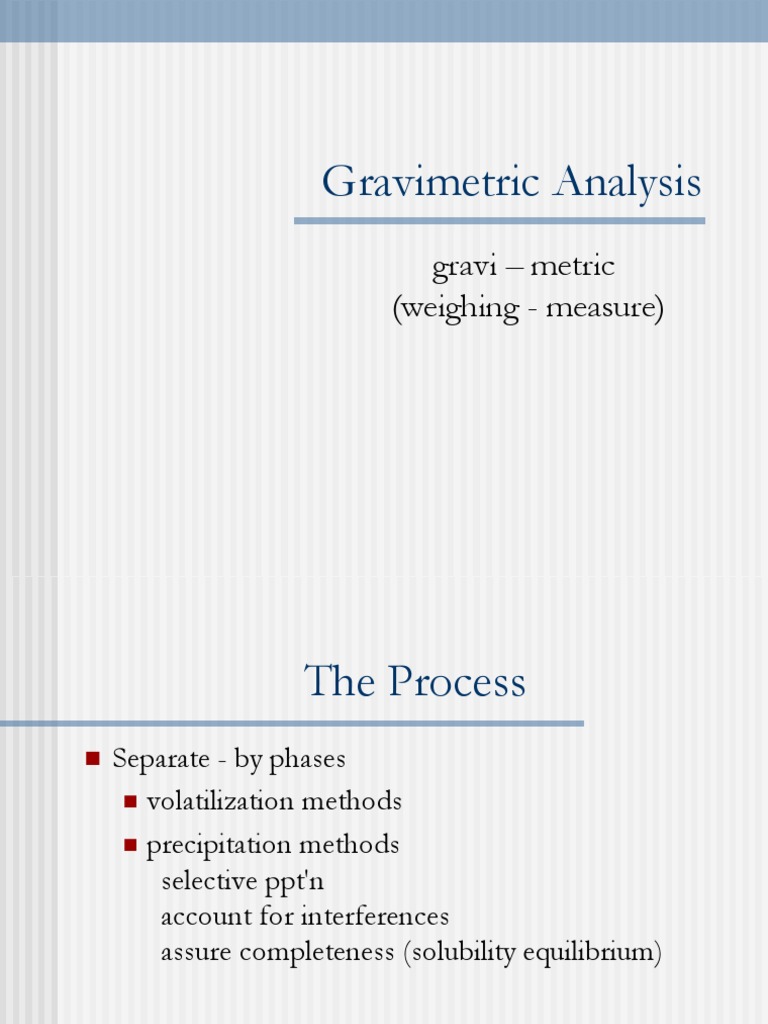 Gravimetric Analysis Techniques | PDF | Precipitation (Chemistry ...