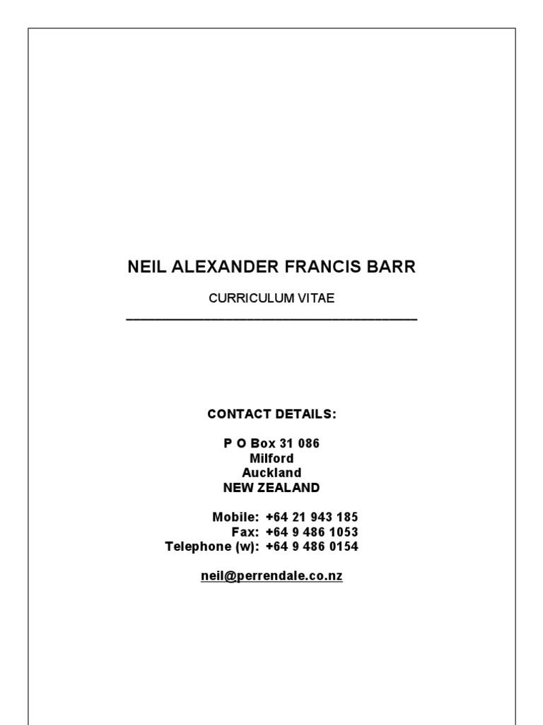 Neil Barr NEWcv Template3 | PDF | Board Of Directors | Strategic Management