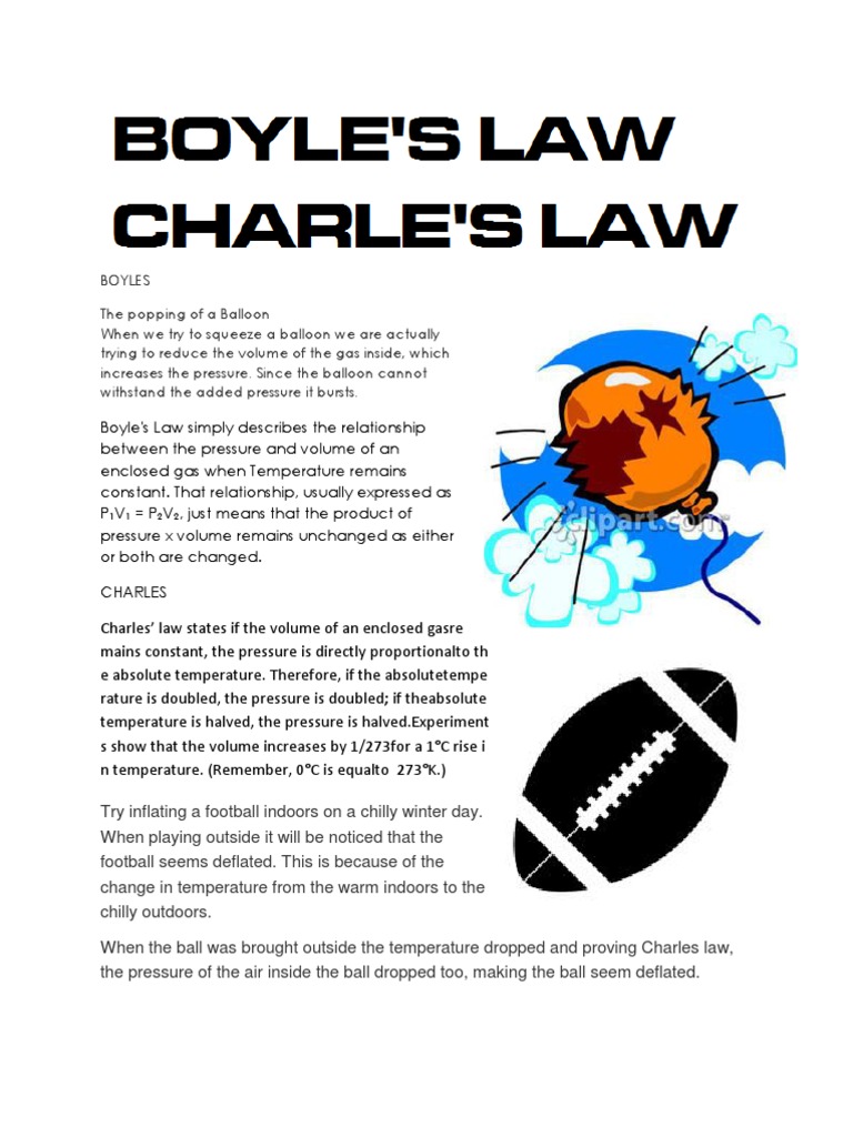 An Analysis of Gas Laws: Boyle's Law, Charles' Law, Gay-Lussac's Law ...
