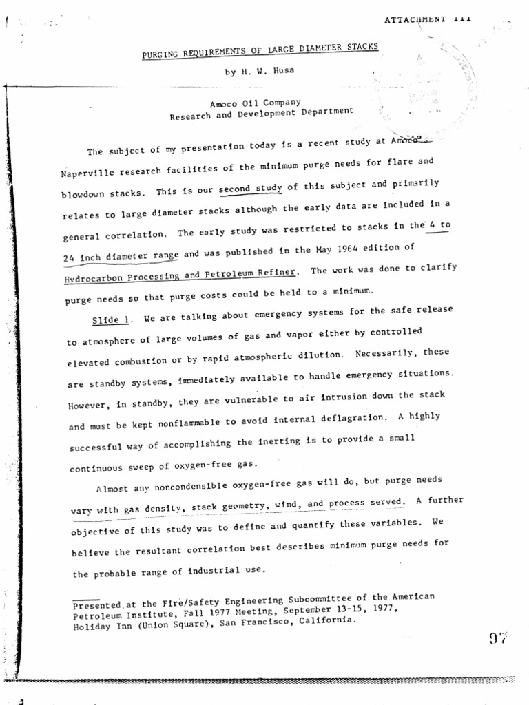 Purging Requirements of Large Diameter Stacks | PDF