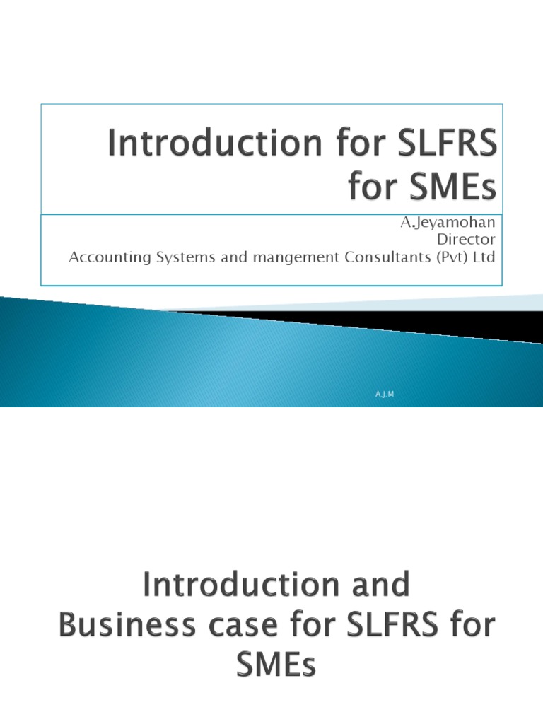 Introduction For SLFRS For Sme | PDF | Historical Cost | Stocks