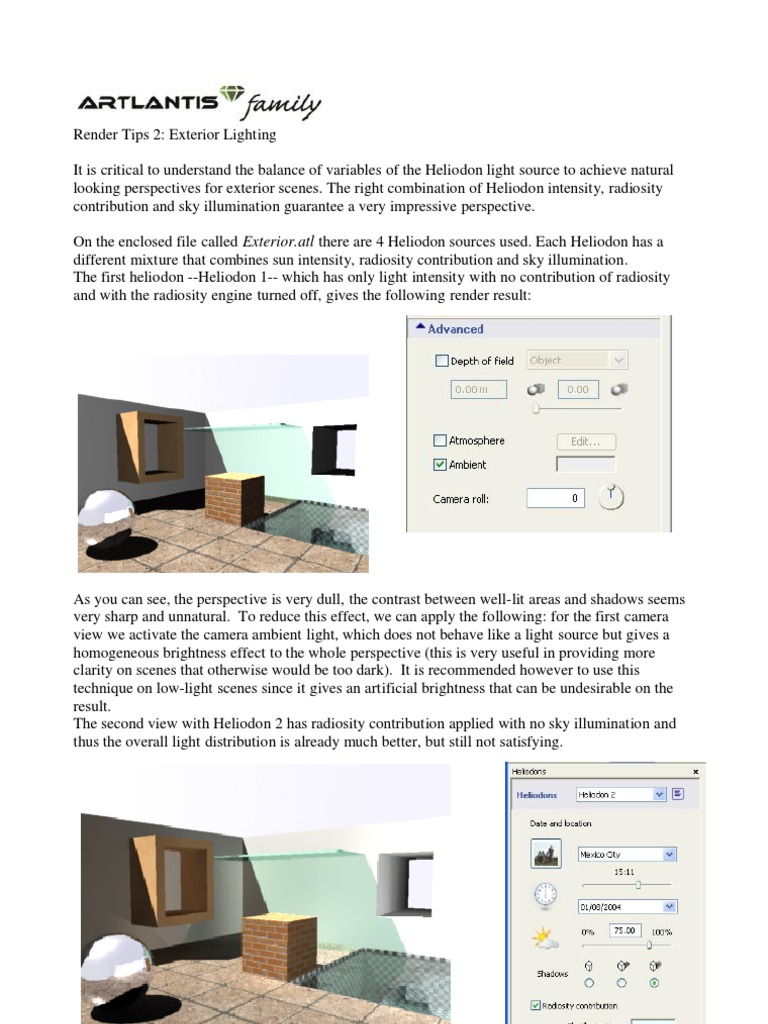 ArtLantis Tutorial External Lighting | PDF | Rendering (Computer Graphics) | Lighting