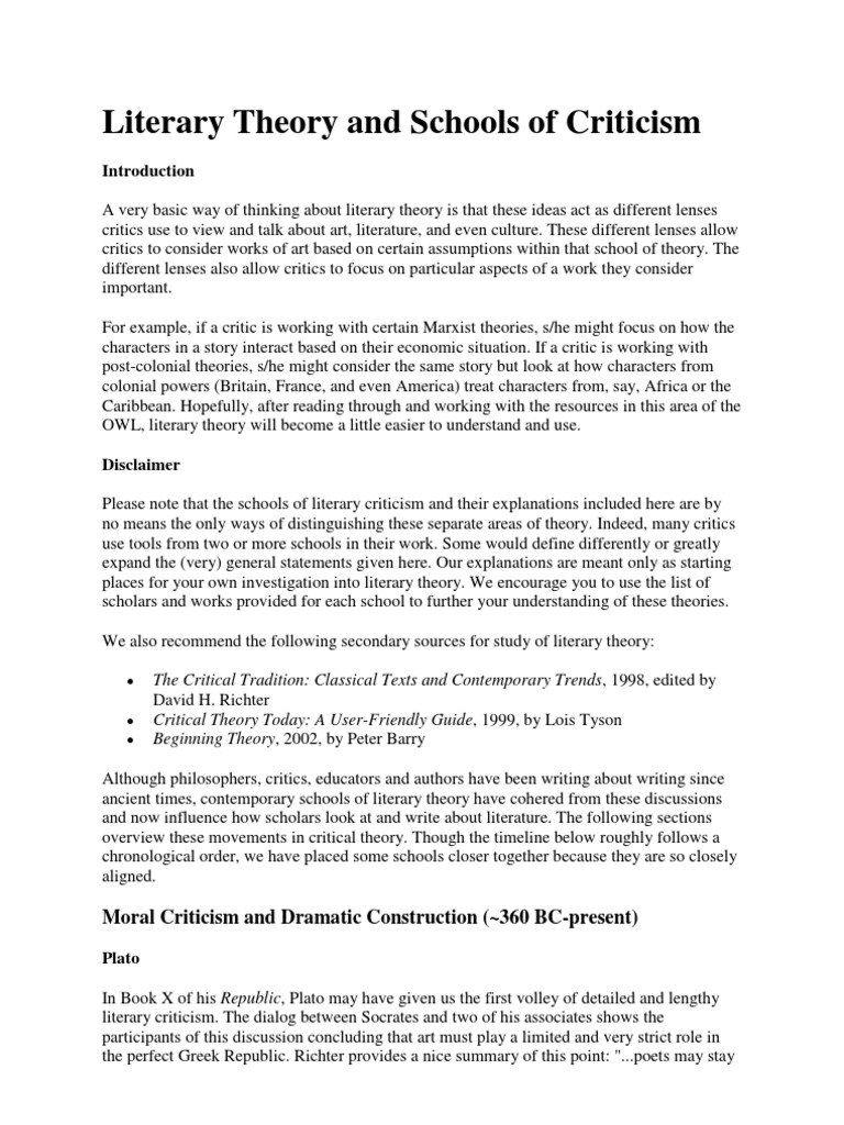 Literary Theory and Schools of Criticism | PDF | Oedipus Complex | Feminism