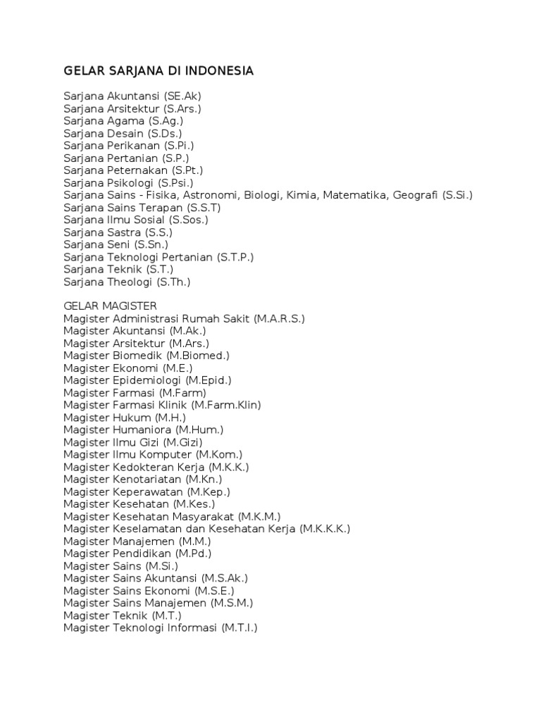 Gelar Sarjana | PDF