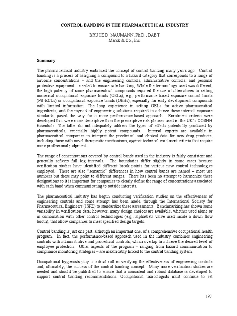 Control Banding B Naumann | PDF | Occupational Hygiene | Toxicity