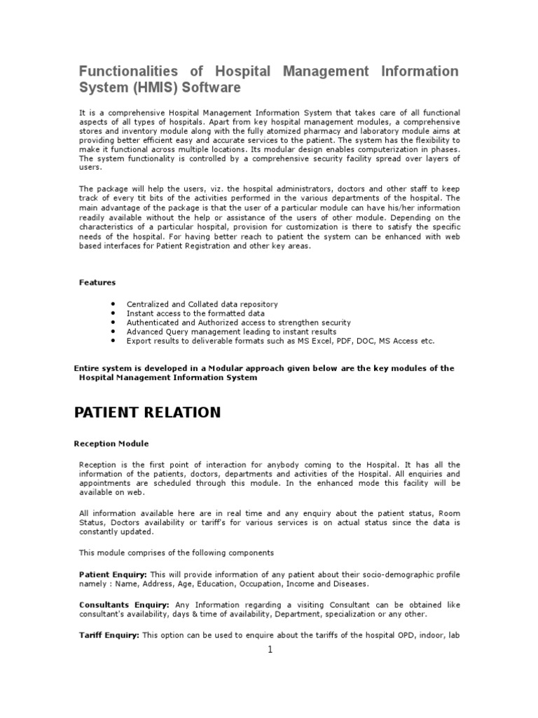 Hmis | PDF | Hospital | Pharmacy