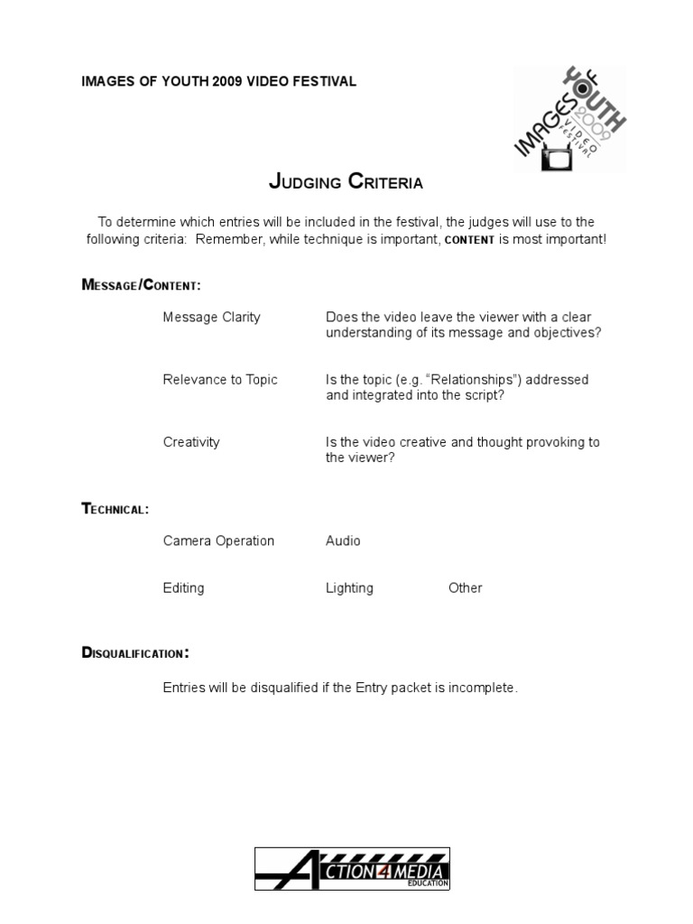 09 Judging Criteria and Scoring Guidelines | PDF | Creativity | Attention