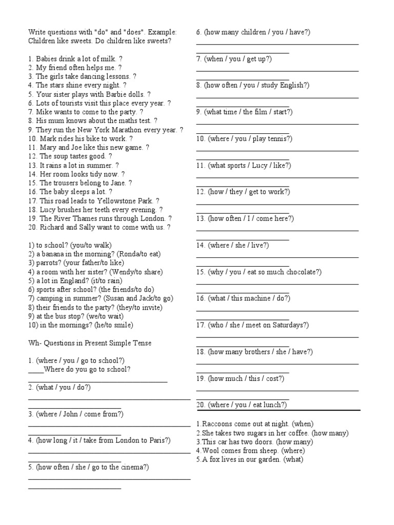 Simple Present Questions | PDF