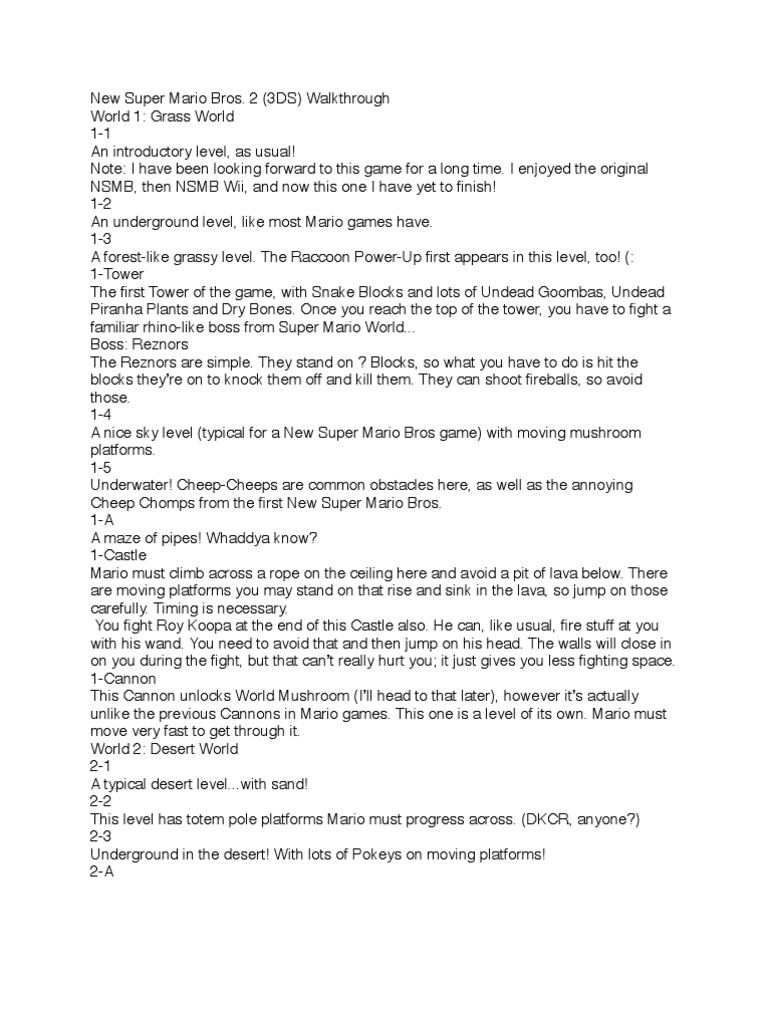 New Super Mario Bros. 2 PDF | PDF | Mario | Video Game Franchises