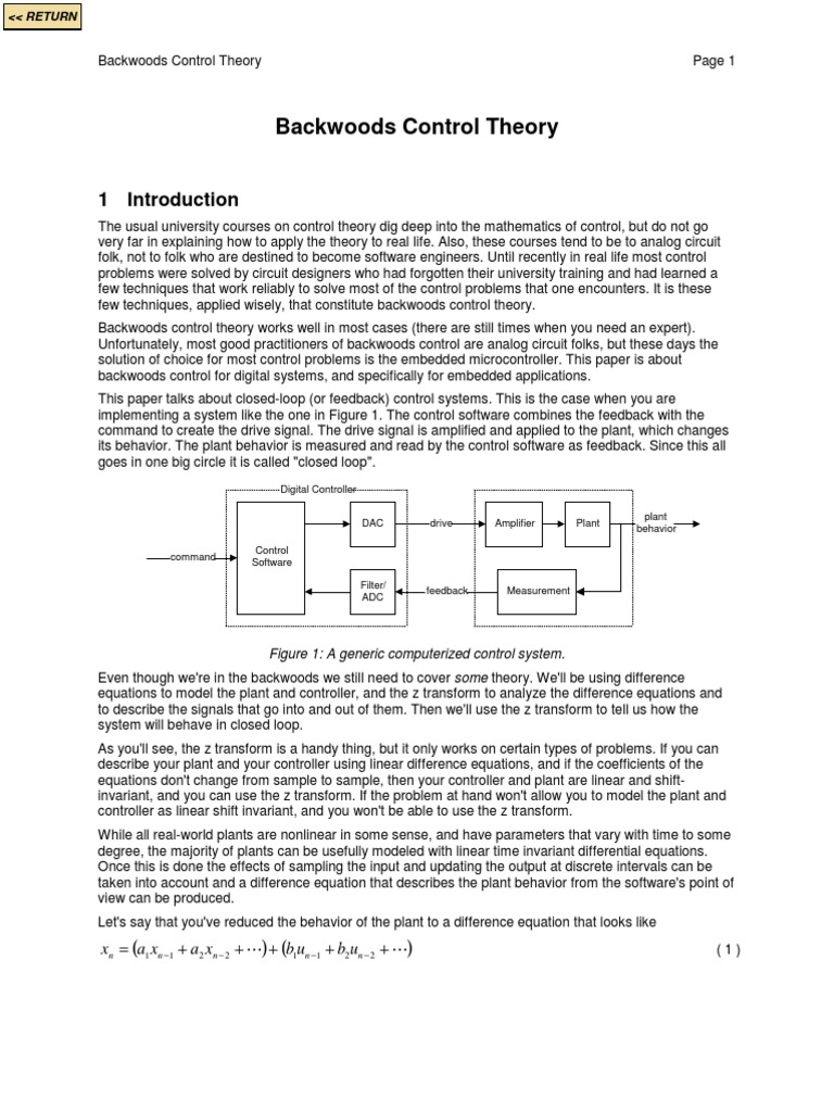 Backwoods Control Theory | PDF