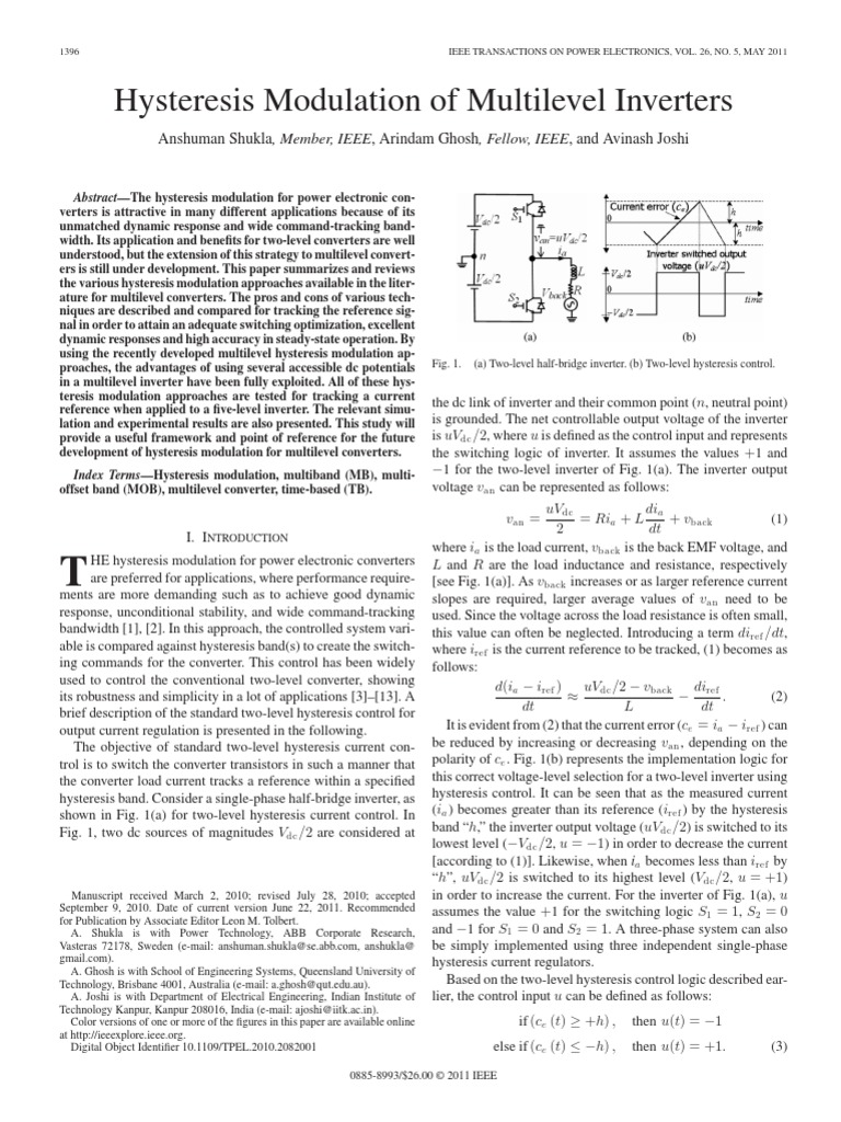 78.hysteresis Modulation of Multilevel Inverters | PDF | Power Inverter | Power Electronics