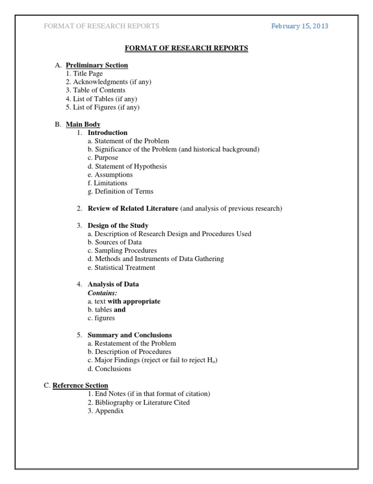 Format of Research Reports | PDF