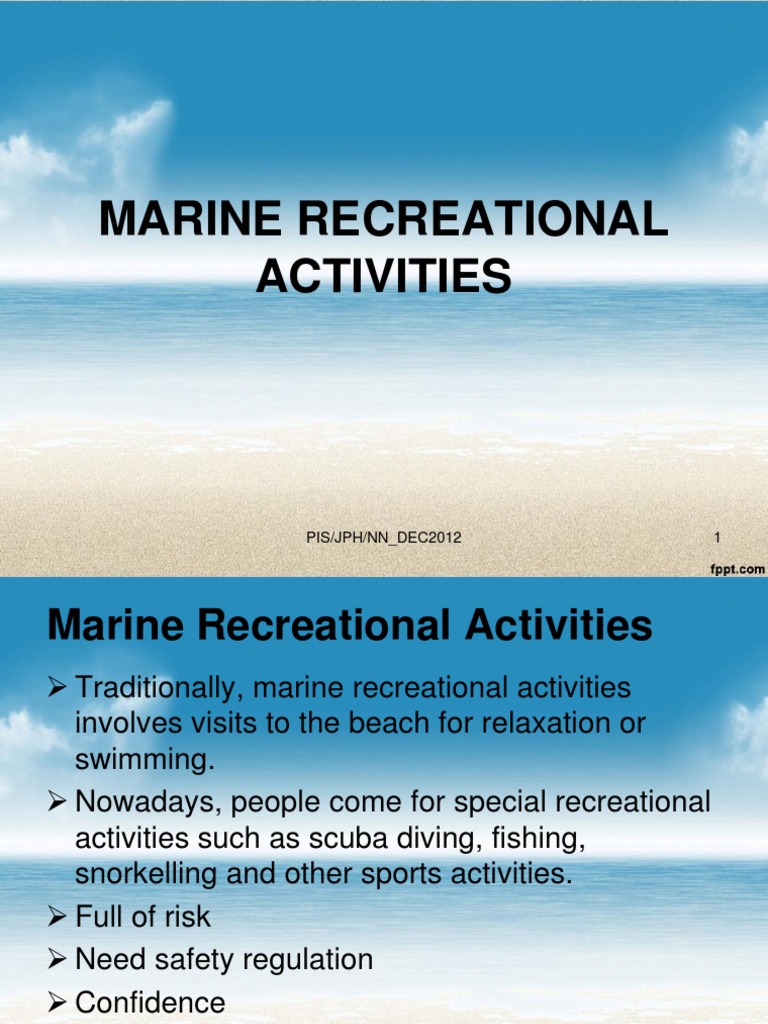 Marine Recreational Activities: PIS/JPH/NN - DEC2012 1 | PDF ...