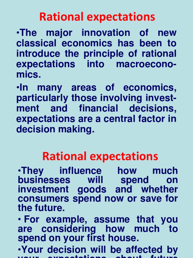 Rational Expectations | PDF | Rational Expectations | Economic Theories
