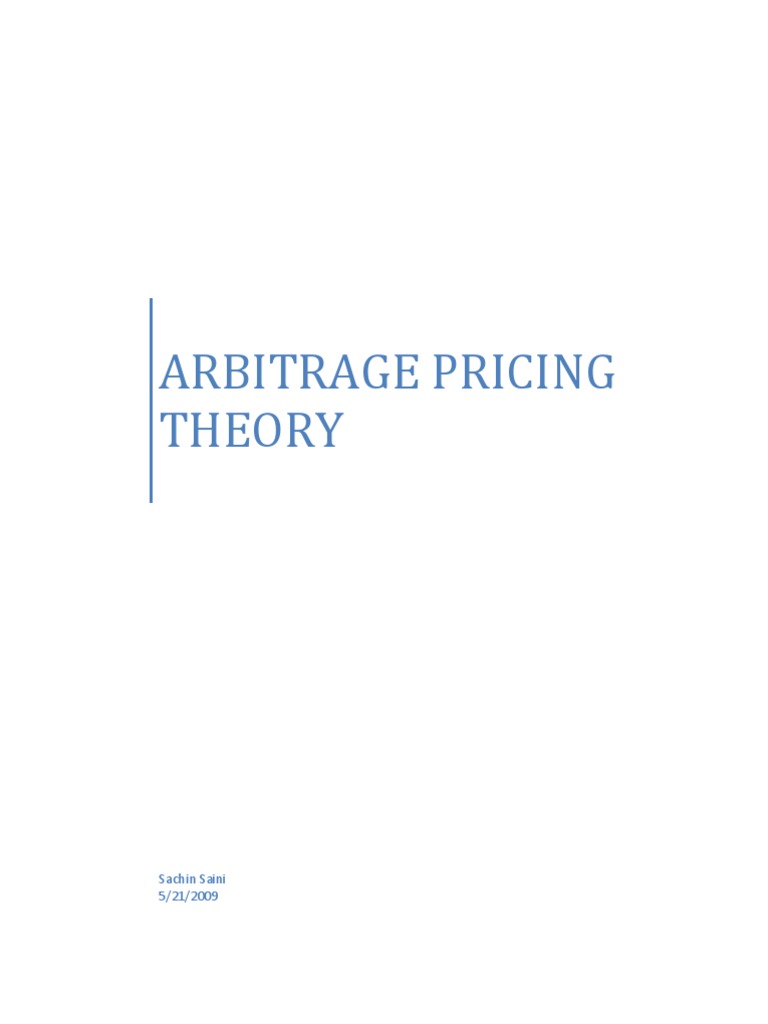 Arbitrage Pricing Theory | PDF | Arbitrage | Capital Asset Pricing Model