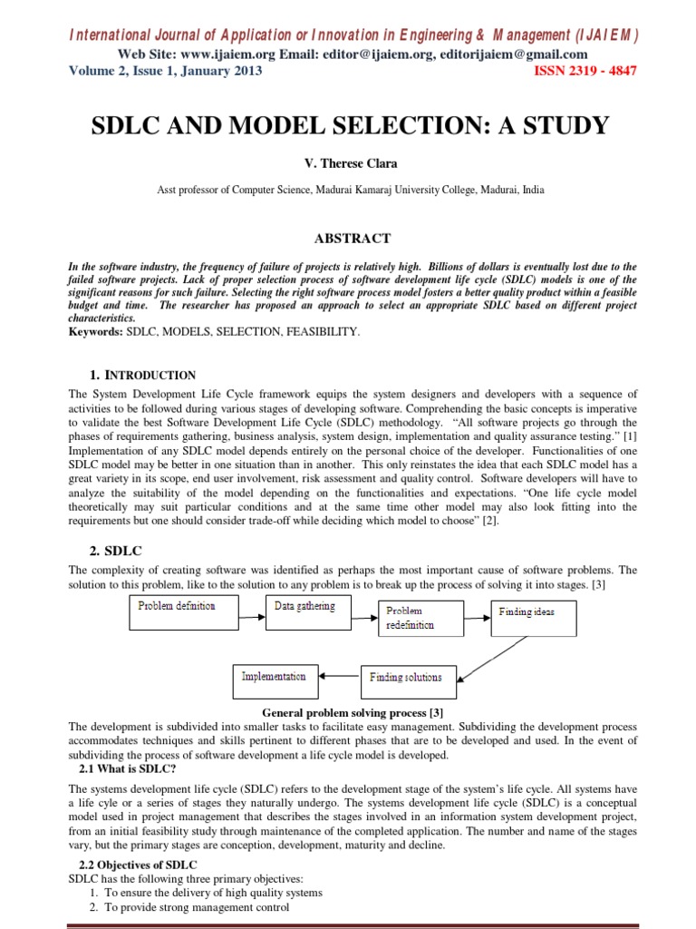 SDLC and Model Selection: A Study | PDF | Software Development Process ...