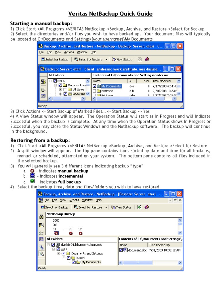 Veritas Netbackup Quick Guide | PDF | Wellness