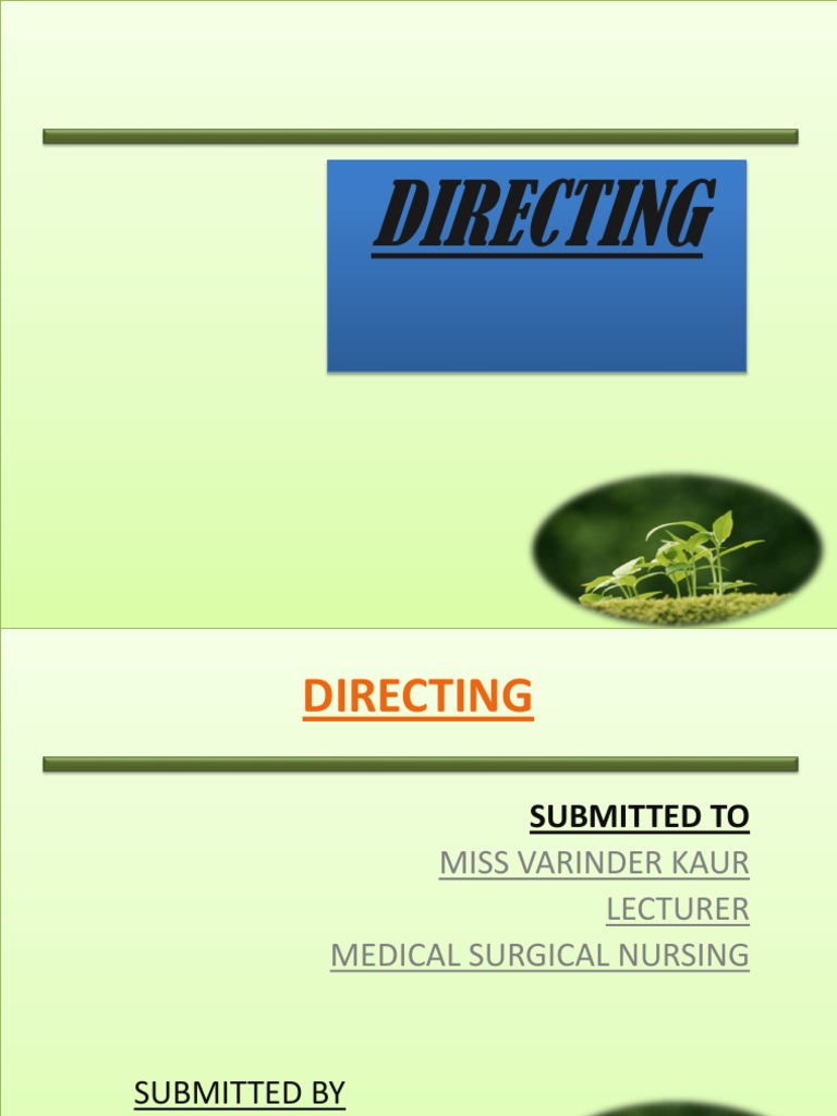 Directing in Nursing Management Overview | PDF | Leadership | Motivation