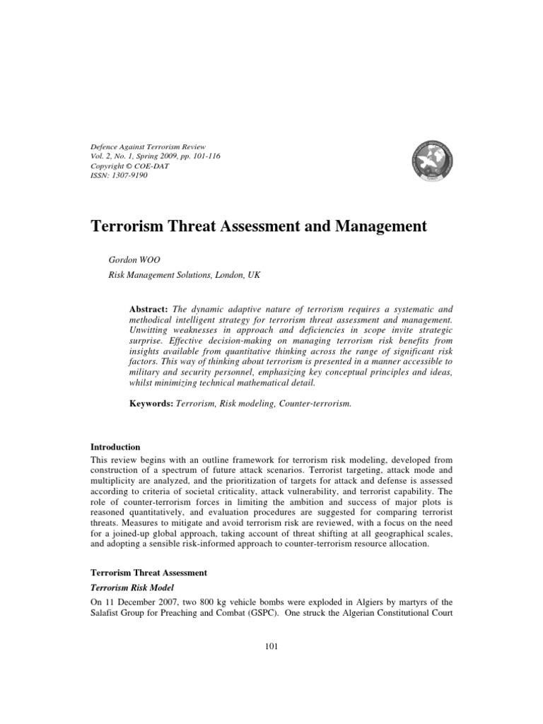 Threat Assessment Mathematics Best | PDF | Counter Terrorism ...