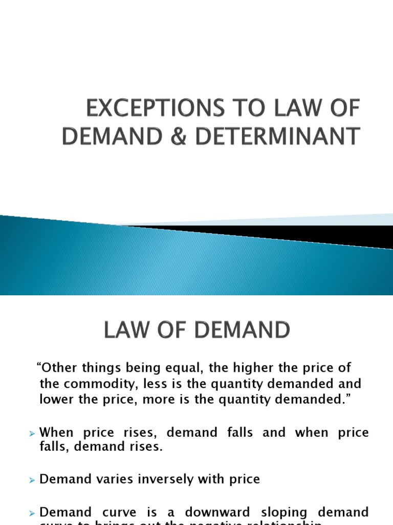 Exception To Law of Demand | PDF