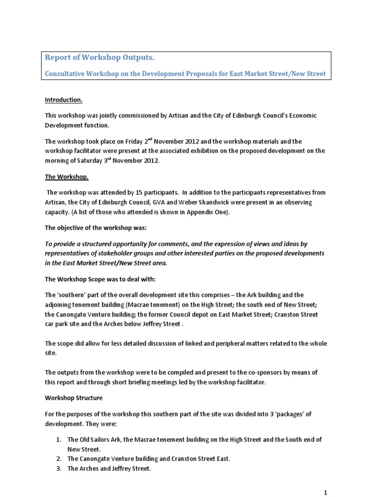 Stakeholders Workshop Report | PDF | Traffic | Street