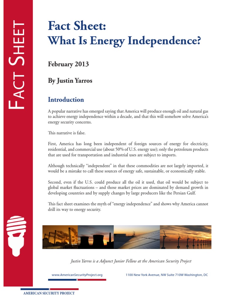 What Is Energy Independence? | PDF | Energy Security | United States ...
