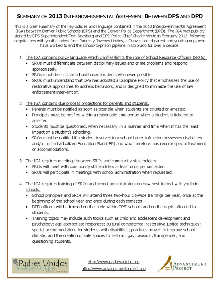 DPS and DPD Intergovernmental Agreement | PDF | Individualized ...