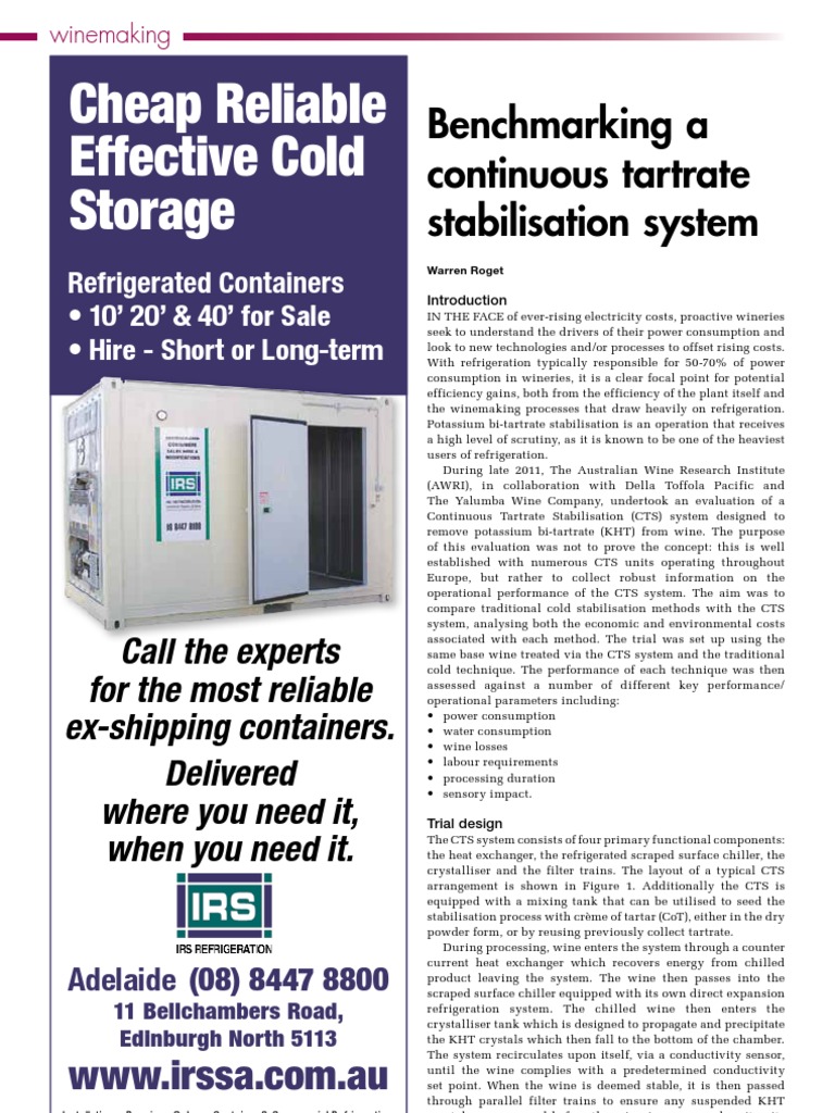 Della Toffola Pacific - Continuous Tartrate Stabilisation (CTS) by ...